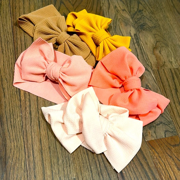 Accessories | Big Textured Baby Girl Bow Bundle | Poshmark